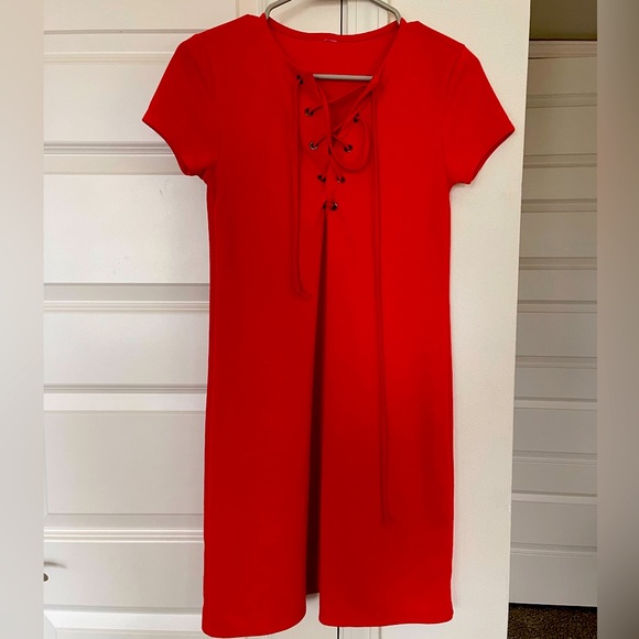 Dresses | Laceup Red Dress | Poshmark